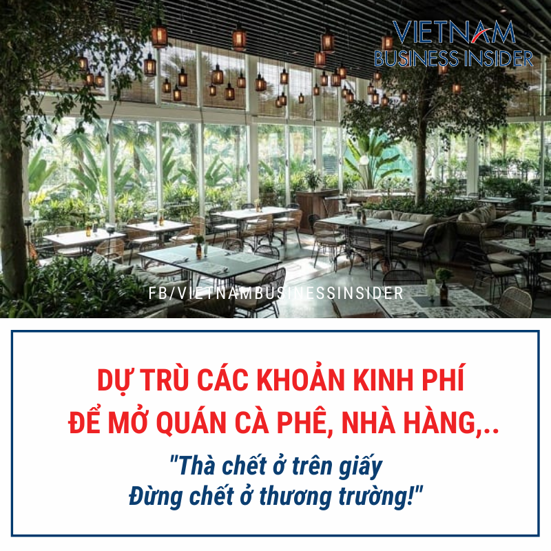 Dự trù các khoản kinh phí để mở quán