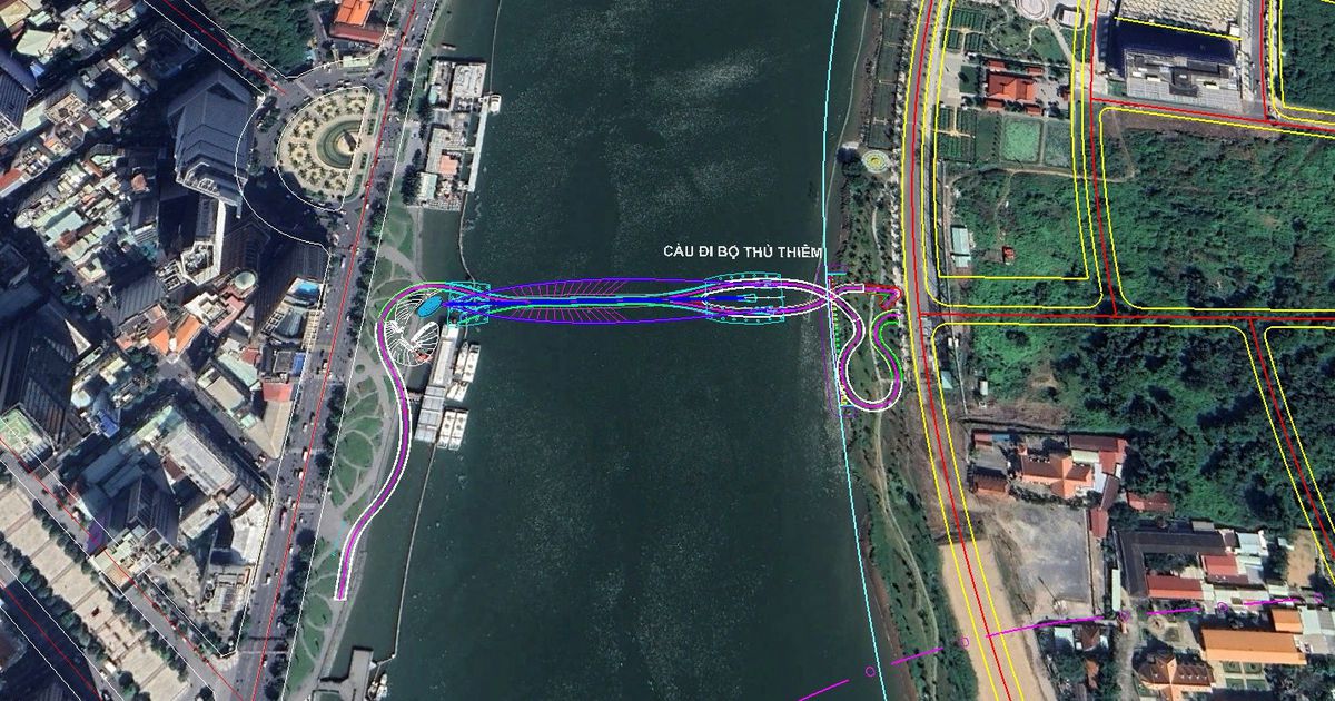 Bản đồ vị trí dự án cầu đi bộ thủ thiêm vượt sông Sài Gòn gần 1.000 tỷ đồng